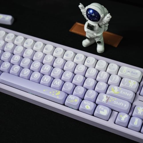 PBT Rabbit Purple MOA Profile Keycaps Set - 139 Keys Custom Dye ...