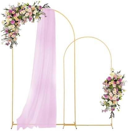 Amazon.com : Metal Arch Backdrop Stand Set of 2 (7.2FT/6FT), Wedding ...