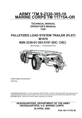 Army TM 9-2330-385-10 Marine Corps TM 11775A-OR Technical Manual ...