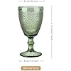 Amazon.com | Joeyan Green Vintage Wine Goblet Glasses,Embossed Colored ...