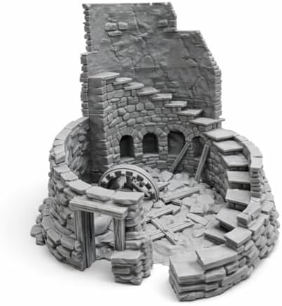 QP3D - Ruined Medieval Windmill - Fantasy Battle House Terrain Scenery ...