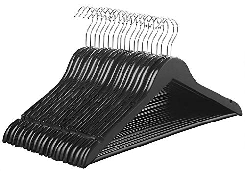 STAR WORK Solid Wood 360 Degree Swivel Chrome Garment Hangers with Non ...