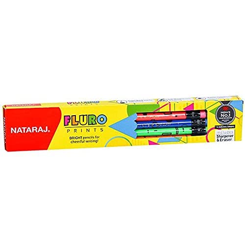 Nataraj fluro prints Pencils, Round Shape Body for Strong Grip ...