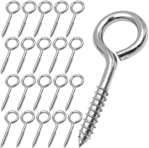 Amazon.com: Dsmile 25-Pack 1/2" Stainless Steel Screw Eye Rings ...