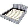Amazon.com: Merax Queen Size Floor Platform Bed Frame,Velvet ...