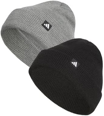 adidas Performance Fold Beanie, Double Layer for Warmth, 2-Pack, Black ...