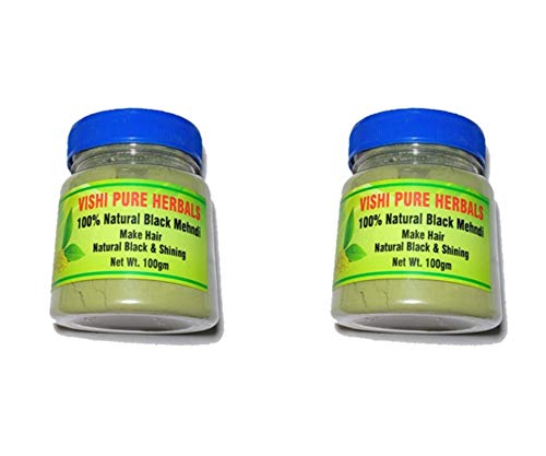 Buy Vishi Pure Herbal 100% Natural Black Henna Mehndi 200 Grams with ...