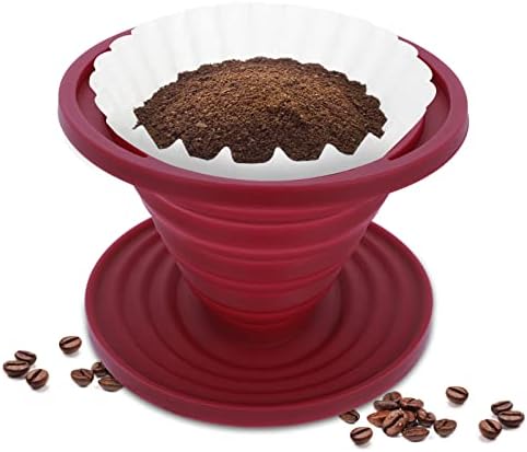 Reusable Pour Over Coffee Dripper, Portable Stainless Steel Cone Coffee ...