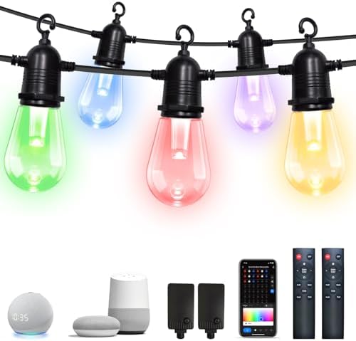 Enbrighten Seasons LED Warm & Color Changing Café Lights with Wi-Fi ...