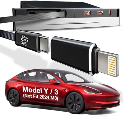 Amazon.com: Wigoo 2025 Upgrade USB Charger Hub for Tesla Model Y/3 [45w ...