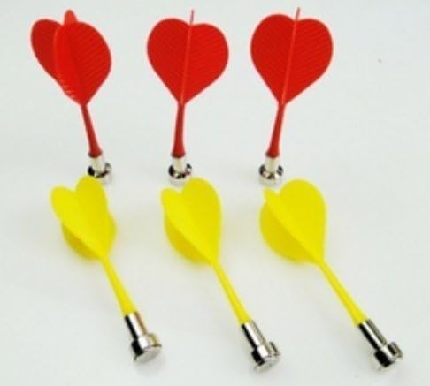 Domire 6 Pcs Bullseye Target Red Yellow Plastic Wing Magnetic Darts ...