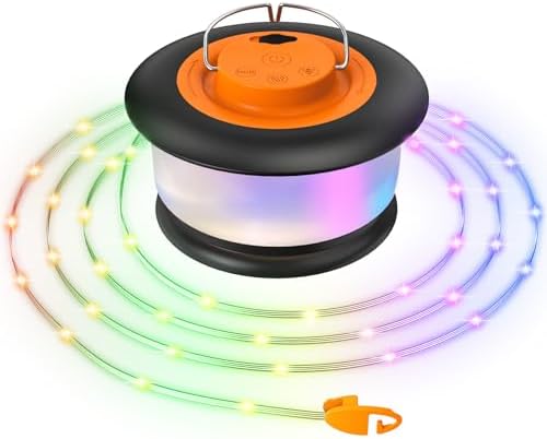 SMY Lighting 3 in 1 Camping String Light Rechargeable(32.8Ft), Warm ...