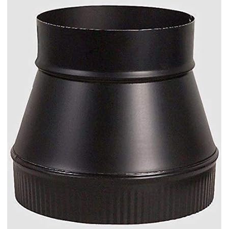 Stove Pipe Reducer Black 24 Gauge Steel 8" Dia. to 6" Dia. Black Matte ...