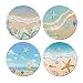 Amazon.com: Blue Starfish and Sandy Beach Round Coaster Set of Drink ...