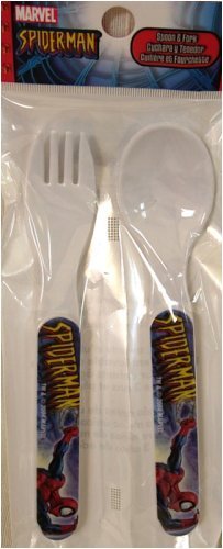 Amazon.com : Spiderman kid's Dinnerware : Spoon & Fork Set : Baby ...