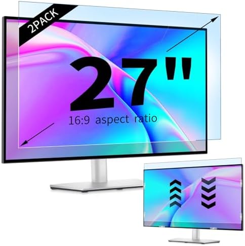 Amazon.com: IPROKKO 2 Pack 27 inch Anti-Blue Light Monitor Screen ...