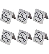 AHANDMAKER 6 Pcs Stainless Steel No Smoking Table Sign, Double Side No ...