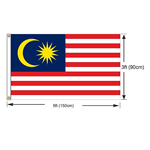 PinkDisplay Aisa flag (Malaysia)3x5ft(90x150cm) eyelets and double ...