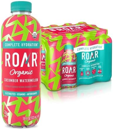 Amazon.com : ROAR Cucumber Watermelon Hydration Beverage 12 Pack, 18 FZ ...