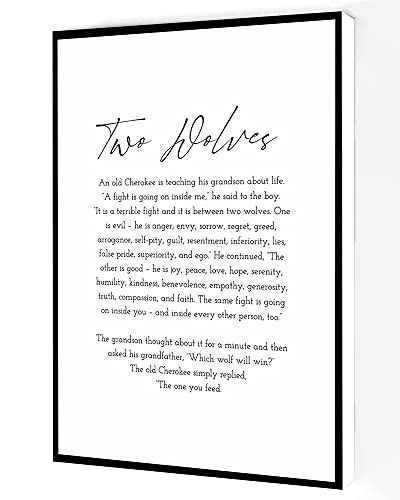 The Tale Of Two Wolves Print,Native American Story,Cherokee - Want It All