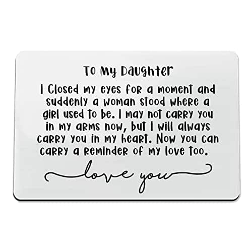 Amazon.com: To My Daughter, Engraved Wallet Insert Card, Love You Gift ...