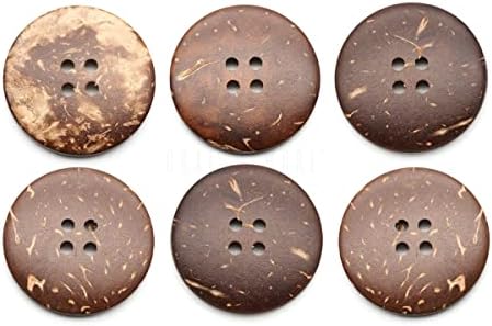 Amazon.com: CRAFTMEMORE 4 Holes Coconut Shell Button for Linen Shirt Buttons, Arts, Crafts ...