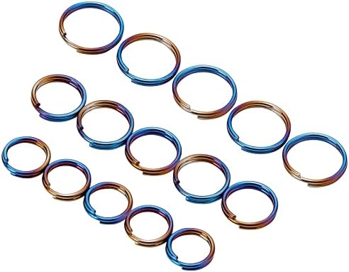 Amazon.com: OLYCRAFT 15pcs Mini Split Rings 10/12/14mm Titanium Alloy ...