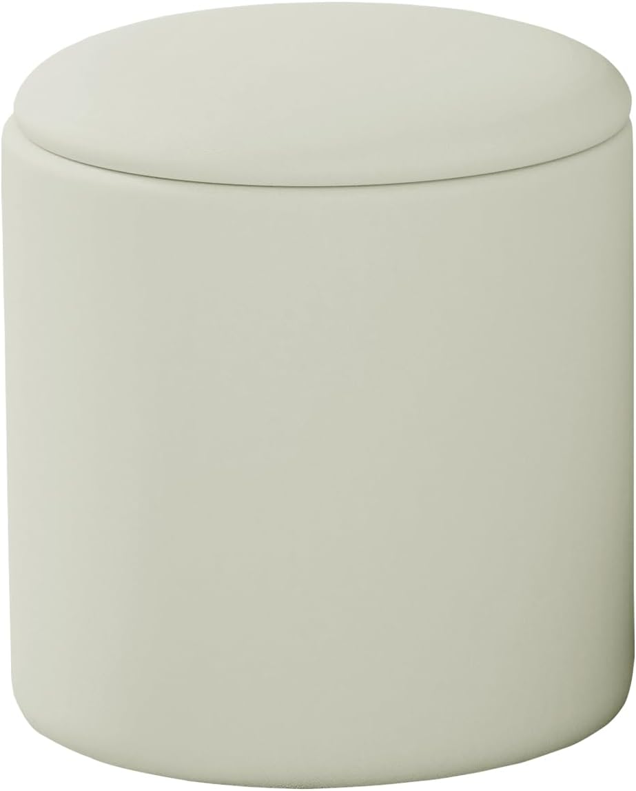 Amazon.com: Small Round Ottoman with Storage,Modern Mini Ottoman with ...