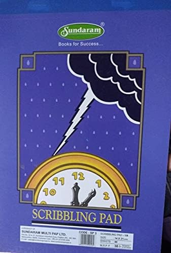 Sundaram Scribbling Pad 1/8-40 Sheets 80 Pages, 14 x 21.5 cm (Pack of ...