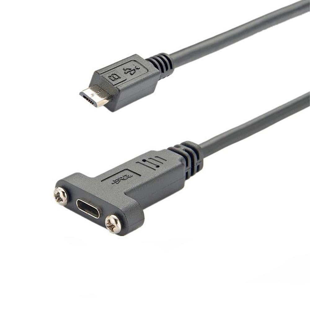 Amazon.com: GXMRHWY Micro B to USB 3.1 Type C Female Panel Mount Screw ...