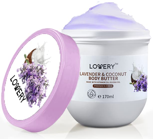 Amazon.com : LOVERY Lavender and Coconut Body Butter - 6oz Ultra ...