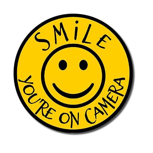 Amazon.com: Smile You're On Camera Sticker For Security Camera ...