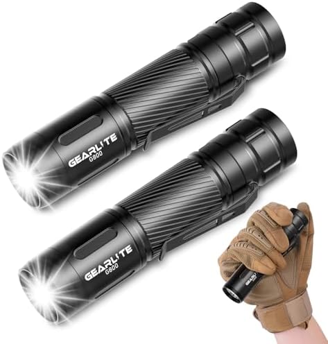 Pack of 2 Small LED Torches, 300 Lumens Super Bright Mini Torch Battery ...