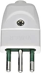 VIMAR – Plug 2-pin + Earth 10 A S11 Axial White : Buy Online at Best ...