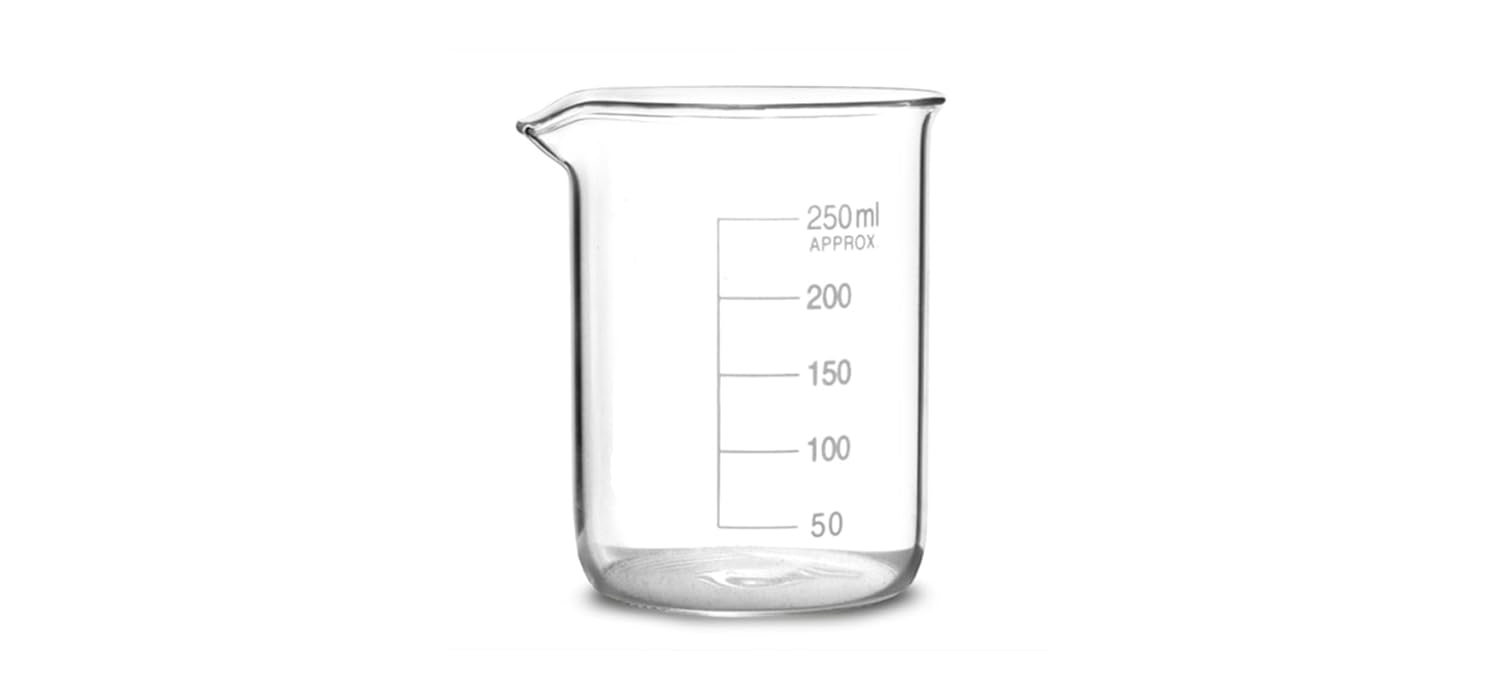 Buy Glass Measuring Beaker, 250ml Capacity, with Measurement Markings ...