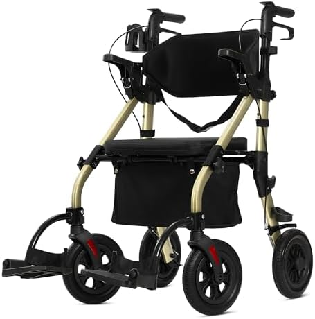 Amazon.com: SAGGION 5 in 1 Rollator Walker for Seniors, Foldable ...