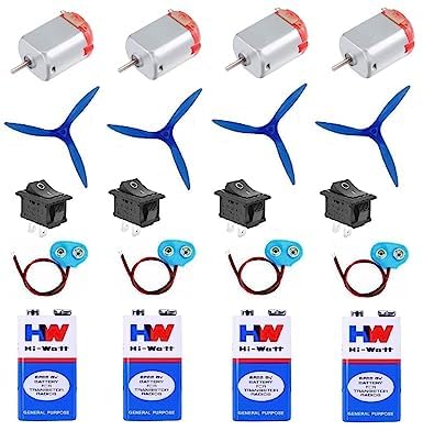 QBM DC Toy Motor Kit Science Experiment Kit For DIY Projects (Toy Motor ...