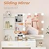 Amazon.com: ANWBROAD Vanity Desk White Vanity Table Set with Sliding ...