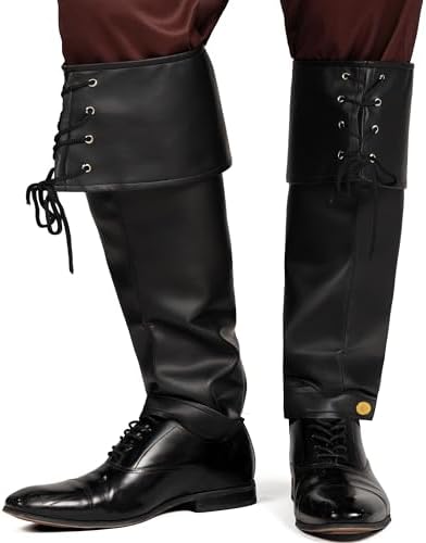 Amazon.com: Spooktacular Creations Black Pirate Boot Covers, Medieval ...