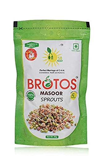 BROTOS Masoor Bean Sprouts with Masala Sachet Inside, 80g(After ...