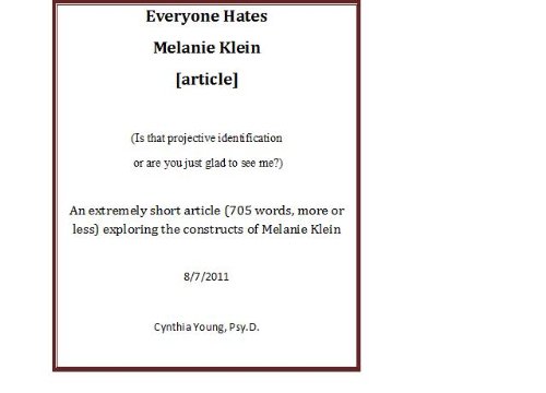 Everyone Hates Melanie Klein [article]: Is That Projective ...