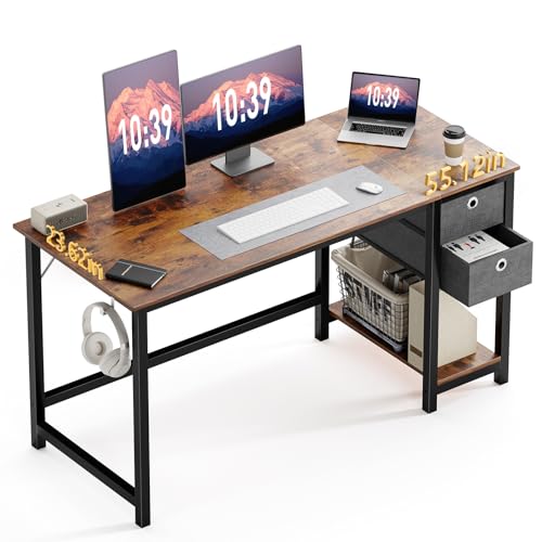Sweetcrispy Computer Desk with Drawers 48 Inch Office Bedroom Kids ...
