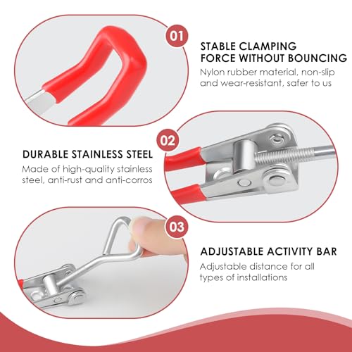 4 Pack Metal Toggle Latch, Adjustable 4001 Style Quick Release Tension ...