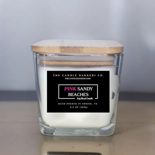 Amazon.com: Pink Sandy Beaches 9.5 oz Candle by The Candle Bakkeri Co ...