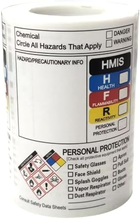 Chemical Identifying and Marking Sticker SDS Stickers Write-in 2x4 inch ...