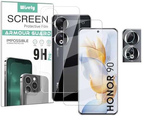 Wisely 3in1 Camera Lens Nano Glass + Anti Scratch Front & Back Guard Screen Protector for Honor ...
