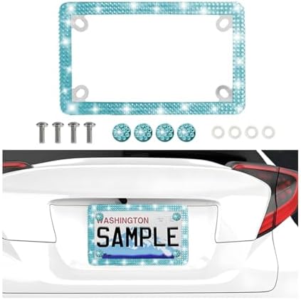 Amazon.com: Zpana Bling Motorcycle License Plate Frame, Stainless Steel ...