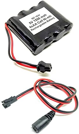 INVENTO 5V 1500 mAh Polymer Ni-mh Rechargeable 4 AA Cell Battery Pack ...