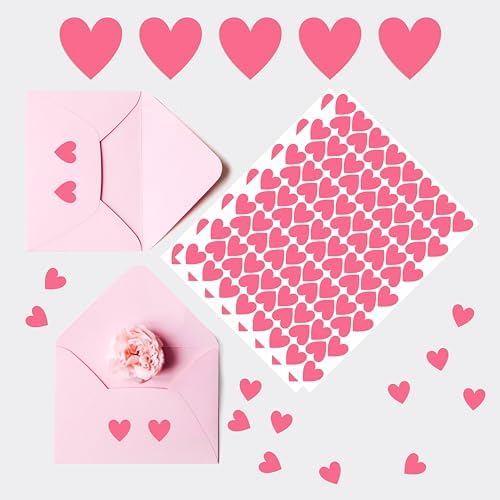 Amazon.com : BLMHTWO 1000 Pieces Heart Stickers Roll, 25mm/1 Inch Pink ...