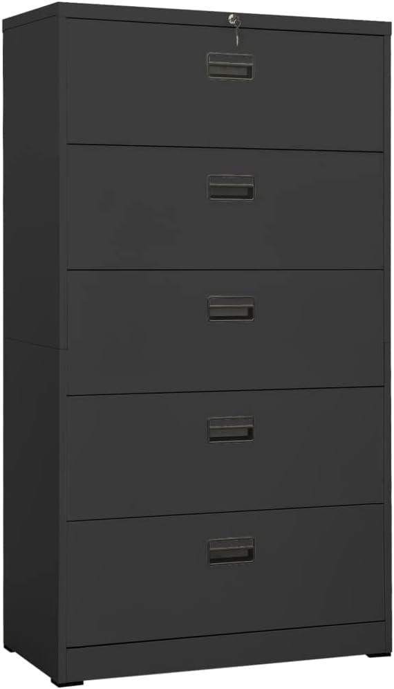 Amazon.com: 5 Drawer File Cabinet with Lock, Metal Lateral File Storage ...